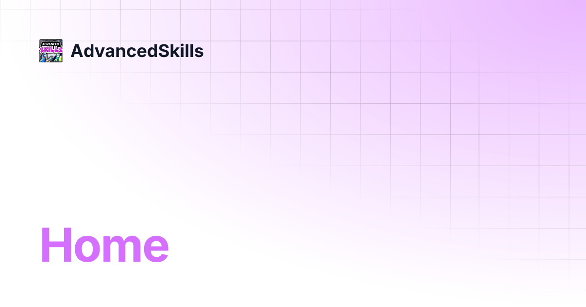 Home | AdvancedSkills